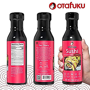 Otafuku Sushi Eel Sauce for Sushi Rolls, Japanese Unagi Sauce Gluten Free, 15 Oz