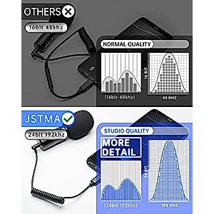 jstma USB-C Microphone-Adapter - 3.5mm TRS to Type C Video Mic Cable with 24bit 192kHz ADC - Compatible with Samsung Android Phones and RODE VideoMicro - Not for Action Cameras with i2s Mic Input