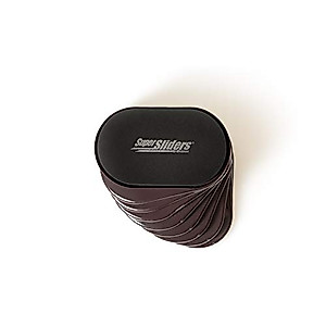 Super Sliders 5 3/4" x 9 1/2" Oval Reusable Furniture Sliders for Carpet - Effortless Moving and Surface Protection, Brown (4 Pack)