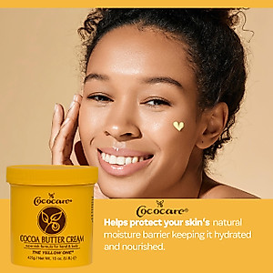 COCOCARE Cocoa Butter Cream - Hydrates and Softens Skin - Rich Cocoa Butter for Deep Moisture - Gentle Care - 15 Ounce