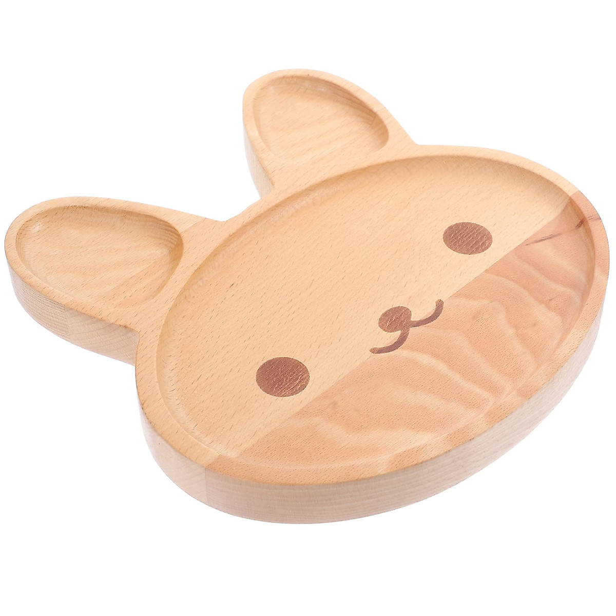 BESTOYARD Easter Bunny Plate Wooden Serving Platter Bunny Shaped Wood Tray Easter Rabbit Plates Appetizer Platter Bread Salad Display for Parties Holidays Family Dinners and More