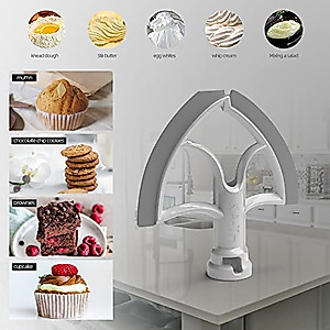 Flex Edge Beater For Kitchenaid Kitchen Aid Mixer Accessory, Kitchen Aid Attachments For Mixer, Fits Tilt-Head Stand Mixer Bowls For 4.5-5 Quart Bowls,Beater With Flexible Silicone Edges