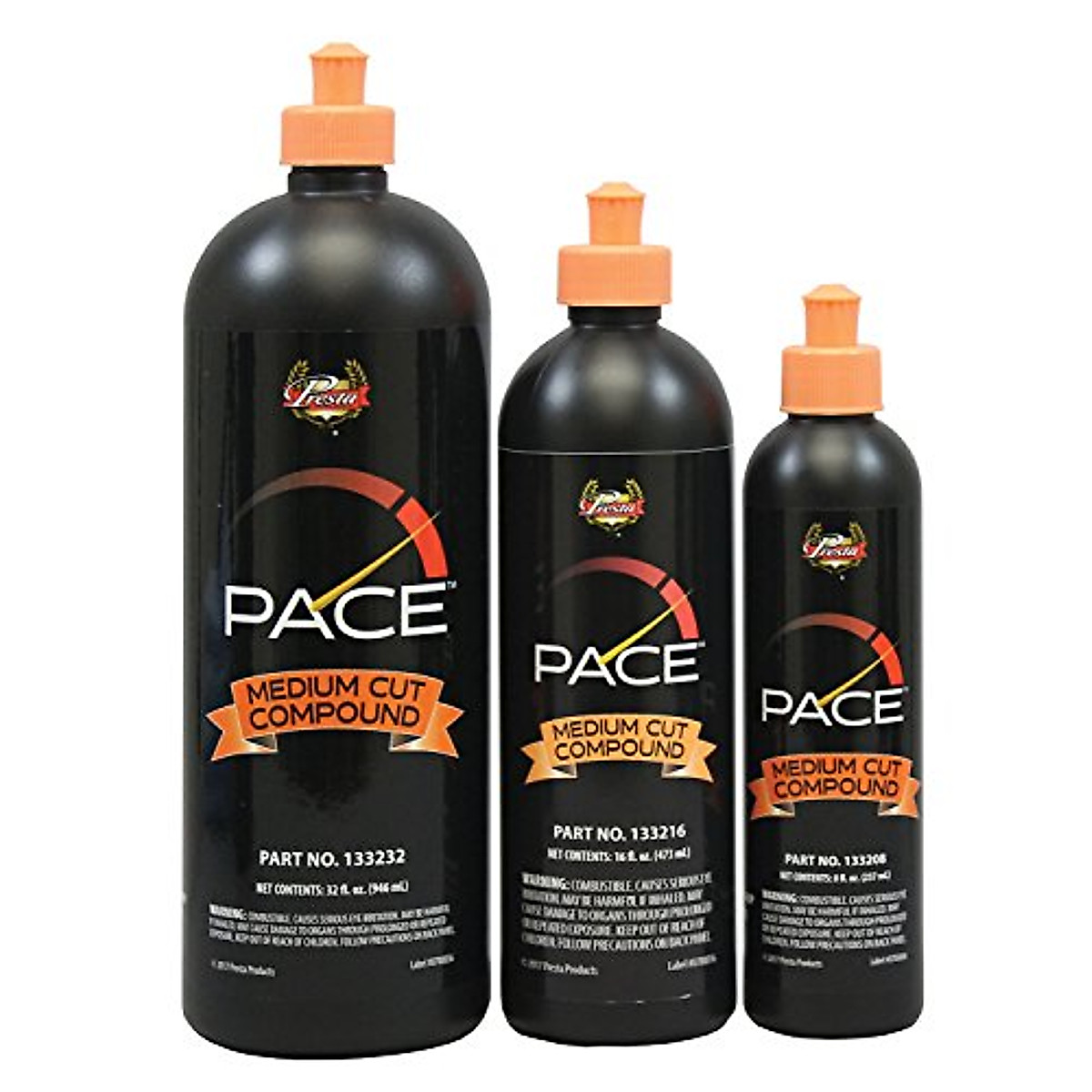 Presta PACE Medium Compound - Removes Up to 2500 Sand Scratches / Polishes to a Deep Gloss in One Step / Silicon-Free / 32 Oz. (133232)