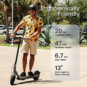Blutron One S40 Electric Scooter, 700W Peak Power Motor, Impressive 25 Mile Range, 20 Mph, Dual Brakes & Suspension, 10'' Pneumatic Tires, Cruise Control, Foldable and Fast Charging Scooter
