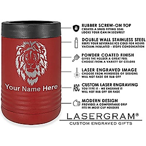 LaserGram Double Wall Insulated Beverage Can Holder, Oncology, Personalized Engraving Included (Standard Can, Maroon)