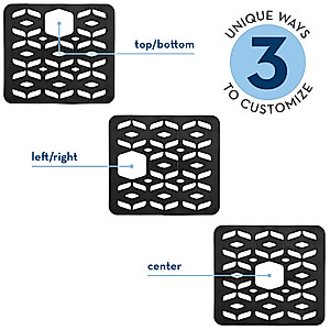 S&T INC. Sink Protectors for Kitchen Sink, Mat Cushions Dishes and Protects Sinks from Damage, Raised Design, Black, 12.75 Inch x 11.25 Inch, 1 Pack