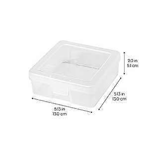 IRIS USA 10 Pack Small Plastic Hobby Art Craft Supply Organizer Storage Containers with Latching Lid, for Pencil, Lego, Crayon, Ribbons, Wahi Tape, Beads, Sticker, Yarn, Ornaments, Stackable, Clear
