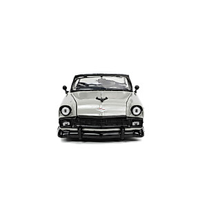 Jada Toys Bigtime Muscle 1:24 1956 Chevy Bel Air Die-cast Grey White, Toys for Kids and Adults