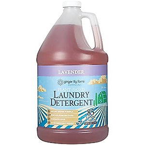 Ginger Lily Farms Botanicals Plant-Based Liquid Laundry Detergent, Lavender, Concentrated Formula, HE Compatible, 85 Loads, 1 Gallon (128 fl. oz.)