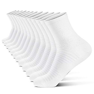 Compression Running Ankle Socks for Men and Women (6 Pairs), Quarter Athletic Socks for Running, Cycling, Golf, Work