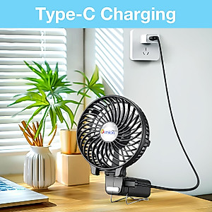 VersionTECH. Mini Handheld Fan, USB Desk Fan, Small Personal Portable Table Fan with USB Rechargeable Battery Operated Cooling Folding Electric Fan for Travel Office Room Household Black