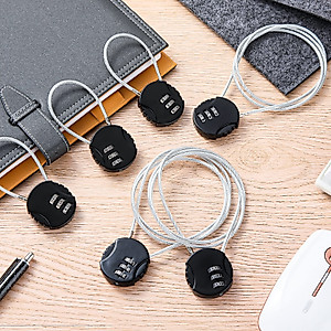 6 Pieces Cable Locks Combination Locks Cable Luggage Locks 3 Digit Thin Combo Padlock Waterproof Travel Padlock for Travel Gym Bike Backpack Cabinet 30 Inch, 5.31 Inch Wire Rope