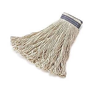 Rubbermaid Commercial Products Universal Headband Cotton Floor Mop, 24-Ounce Capacity, Heavy Duty Looped End Cotton Wet Mop for Floor Cleaning Office/School/Stadium/Lobby/Restaurant