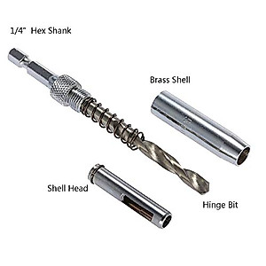 GORCHEN Center Drill Bit Self Auto Centering Hinge Drill Bit Set for Woodworking Door Window Cabinet Total 10 PCS