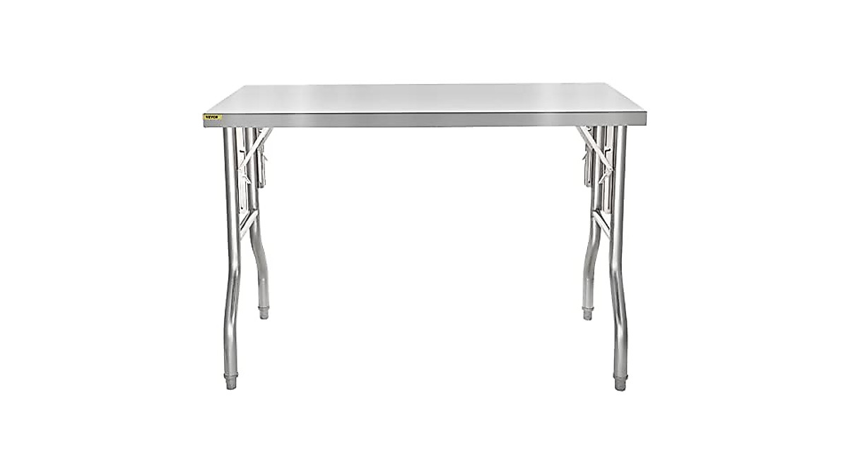 VEVOR 48x30 Inch Folding Prep Table – Heavy Duty Kitchen Use