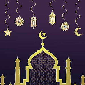 Ramadan Mubarak Party Decoration Supplies Eid Mubarak Banner Eid Mubarak Latex Balloons and Eid prety hanging decoration