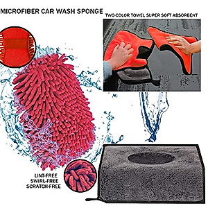 HAIPHAIK Car Wash Kit Car Cleaning Kit - Car Wash Mop Car Wash Cleaning Tools Kit with Car Wash Brush with Long Handle,Microfiber Towels Car Interior Detailing Kit