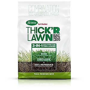 Scotts Turf Builder Thick'R Lawn Grass Seed, Fertilizer and Soil Improver Tall Fescue Mix, 40 lbs.