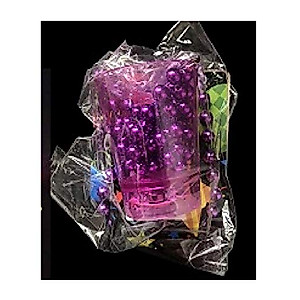 Light Up Flashing LED Shot Glass Mardi Gras Bead Necklace - 12 Pack - Tons of fun for that next party or New Year's Eve