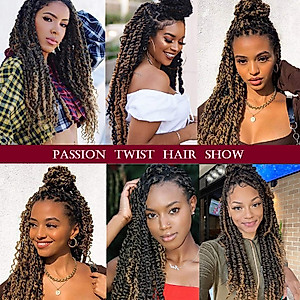 8 Packs 18 Inch Passion Twist Crochet Hair For Black Women Water Wave Crochet Braiding Hair Extensions (1B/27)