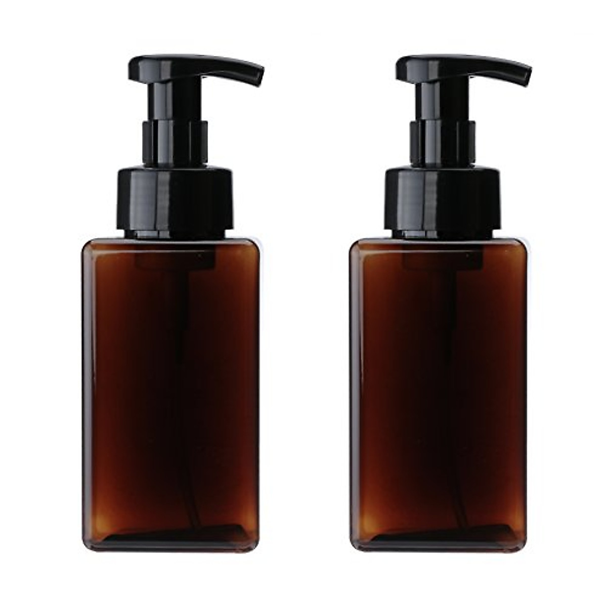 UVIVIU 450ml(15oz) Plastic Foaming Soap Dispensers, Refillable Foam Hand Soap Dispenser Pump Bottle for Liquid Soap Shampoo Bathroom Kitchen Sink (Brown 2 Pcs)