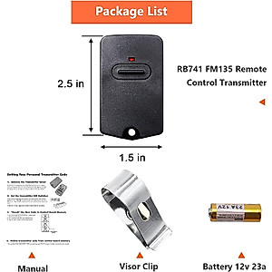 RB741 for Mighty Mule Gate Opener Remote, 318MHZ Gate Remote Control for GTO Gate Openers, 9 Dip FM135 Gate Transmitter for MM371W MM572W etc. Gate Clicker Garage Door Entry Controller (5 Pack)