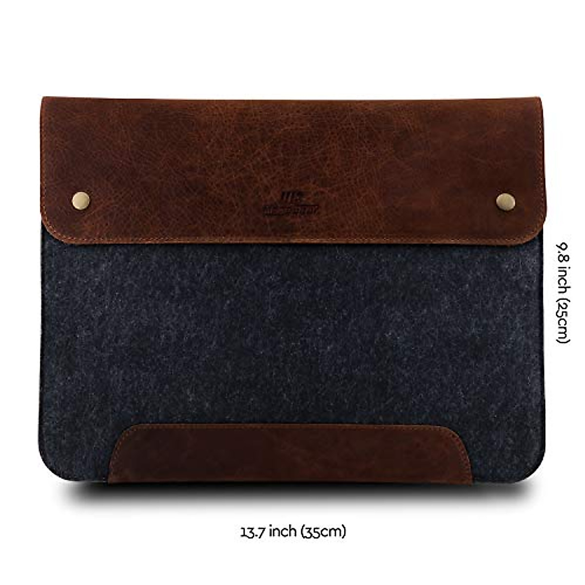 MegaGear Genuine Leather and Fleece MacBook Bag Laptop Sleeve for MacBook Pro and MacBook Air Case - 16 Inch - 15 Inch - 15.5 Inch (M4, M3, M2, M2, M1, Pro & Max) 2020 to 2024 Models