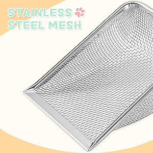 UMUACCAN Cat Litter Scoop,Sturdy Litter Cleaner Corner Shovel,Stainless Steel Mesh Litter Shovel,Easy to Clean Reptile Terrarium Sand Waste,Beach Shovel(Black)