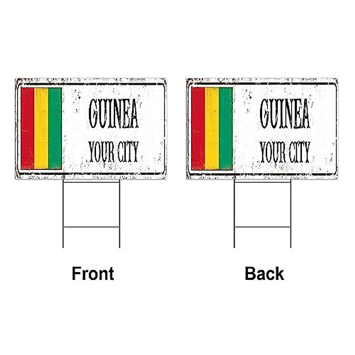 Guinea Yard Signs with Stakes 12x18 Inch International Bunting Banner Funny Yard Sign for House Rent Party Supplies Décor