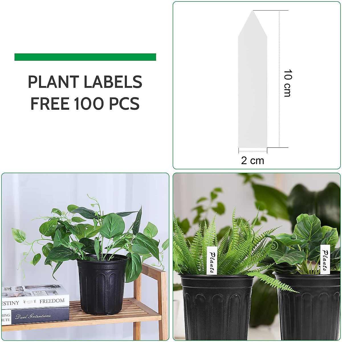 JERIA 100-Pack 1 Gallon Flexible Plant Nursery Pots with 100Pcs Plant Labels,Thickened Soft Plastic Seedling Pots,Seed Starting Pot Flower Plant Container for Succulents，Seedlings