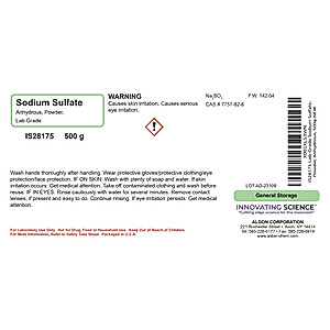 ALDON Innovating Science Laboratory-Grade Sodium Sulfate, Powder, Anhydrous, 500g - The Curated Chemical Collection