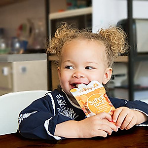 HAPPYTOT Organics Super Foods, Bananas Peaches & Mangos + Super Chia, 4.22 Ounce Pouch (Pack of 16) packaging may vary