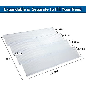 SZWQILIN Spice Drawer Organizer,Spice Rack Drawer for Kitchen, 4 Tier Acrylic Drawer Spice Organizer for Jars and Packets,Expandable From 11" to 22" 8 Pack (Clear)