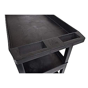 LUXOR EC111-B Tub Storage Cart 3 Shelves - Black,32" x 18"