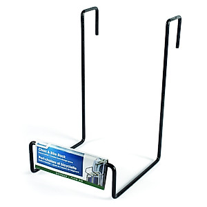 Camco - 21029 Heavy Duty Chair Rack- Hook on RV Ladder to Support Folding Chairs, Picnic Chairs, and Beach Chairs During Travel- Black (51490)