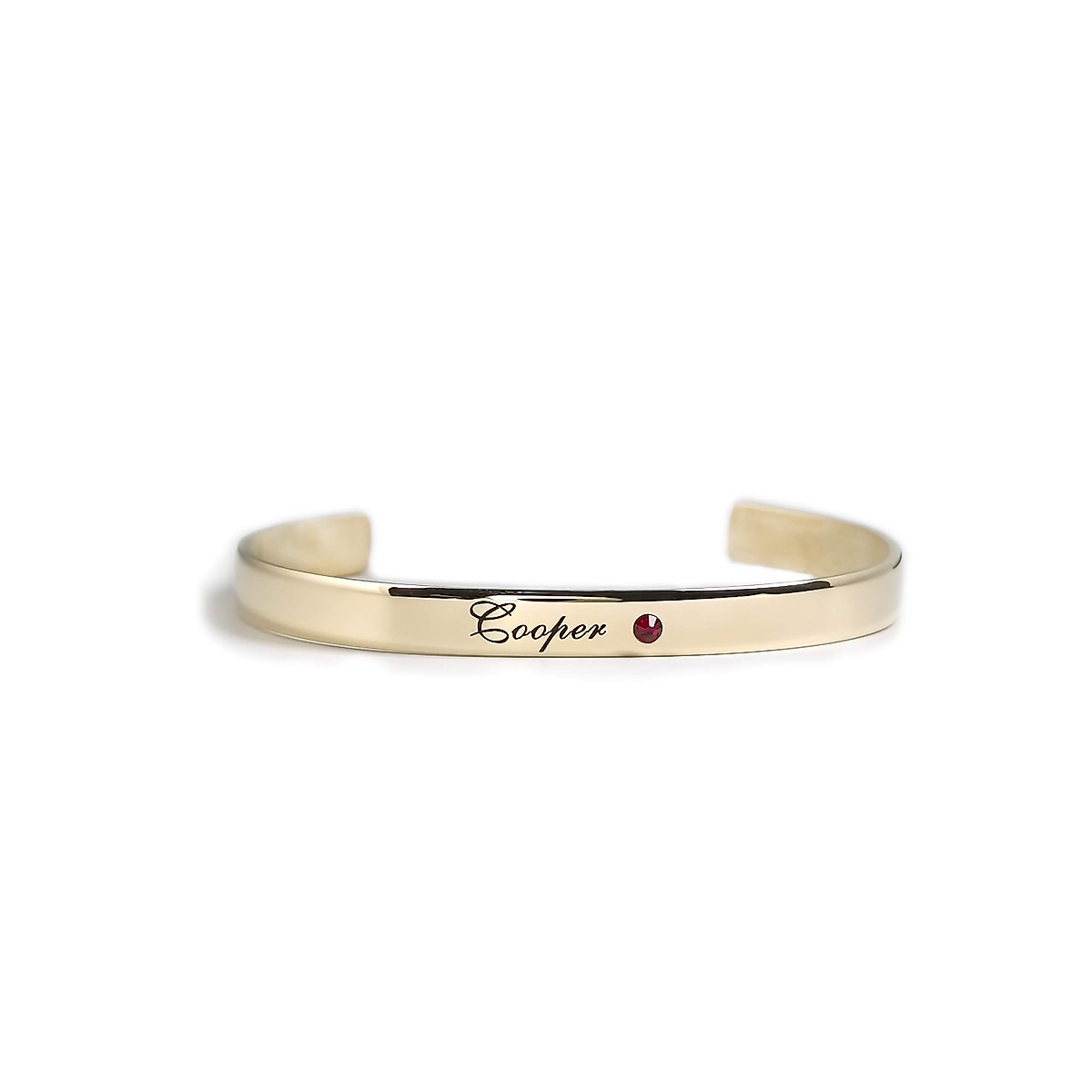 Personalized Gold Plated Bracelet With Swarovski Birthstone Setting. Customize with a Name or Date of your choice. Variable size makes the Gift for Her