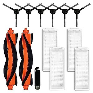 LVTENGAI Replacement Parts Compatible with WYZE Robot Vacuum Cleaner WVCR200S Accessories, 2 Main Brushes, 4 Hepa Filters, 6 Side Brushes Attachment Spare Pack