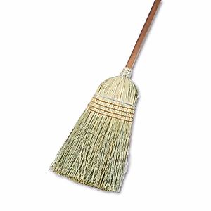 Boardwalk 932YCT Warehouse Broom Corn Fiber Bristles 42-Inch Wood Handle Natural 12/Carton