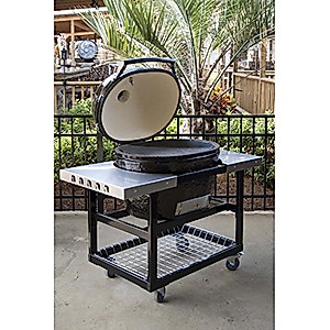 Primo Ceramic Charcoal Smoker Grill On Cart With Side Tables - Oval Xl