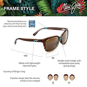 Maui Jim Women's Starfish Polarized Fashion Sunglasses, Translucent Chocolate w/Tort/HCL® Bronze, Medium