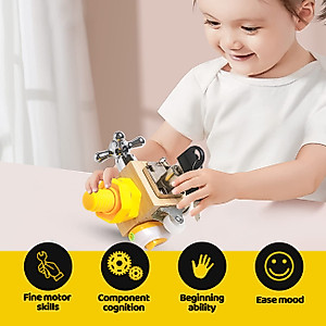 SHAPGEI Busy Cube Sensory Busy Board Activity Montessori Toys Toddler Travel Toys Educational Learning Toys for Babies 18-24 Month 1 2 3 Years Toddlers