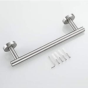 USHOWER 9-Inch Hand Towel Bar, Total Length 12 Inch Brushed Nickel Towel Rack Wall Mounted, SUS304 Stainless Steel Modern Home Decor Towel Holder for Bathroom.