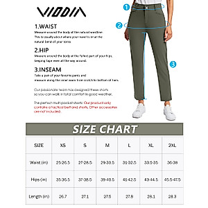 Viodia Women's Golf Pants with Zipper Pockets 7/8 Stretch Ankle Pants for Women Travel Casual Work White