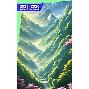 Pocket Calendar 2024 - 2026 With Moon Phase: Three-Year Monthly Planner for Purse , 36 Months from January 2024 to December 2026 | Anime scene |