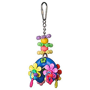 Super Bird Creations SB1085 Flower Power Bird Toy, Small/Medium Bird Size, 7" x 2.5" x 2"