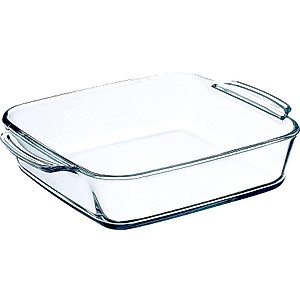 Simax Glass Roaster Dish, Large Square Roaster Pan For Baking And Cooking, Oven and Dishwasher Safe Cookware, 1.5 Quart Casserole Oven Pan