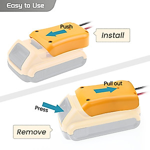 WEUCHSOL Power Wheel Adapter for Dewalt 20V Battery Adapter, Dewalt Battery Adapter with 3Pcs 30A Fuse, 14AWG Wire, Power Connector for DIY Ride On Truck, RC Car Toys and Robotics (1pack)
