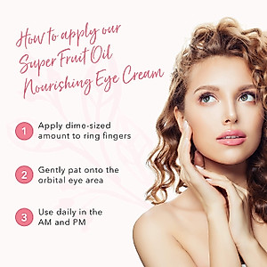 100% PURE Super Fruit Oil Nourishing Eye Cream, Organic, Anti-Aging Under Eye Cream, Natural Eye Cream for Puffiness, Fine Lines, 0.5 Fl Oz