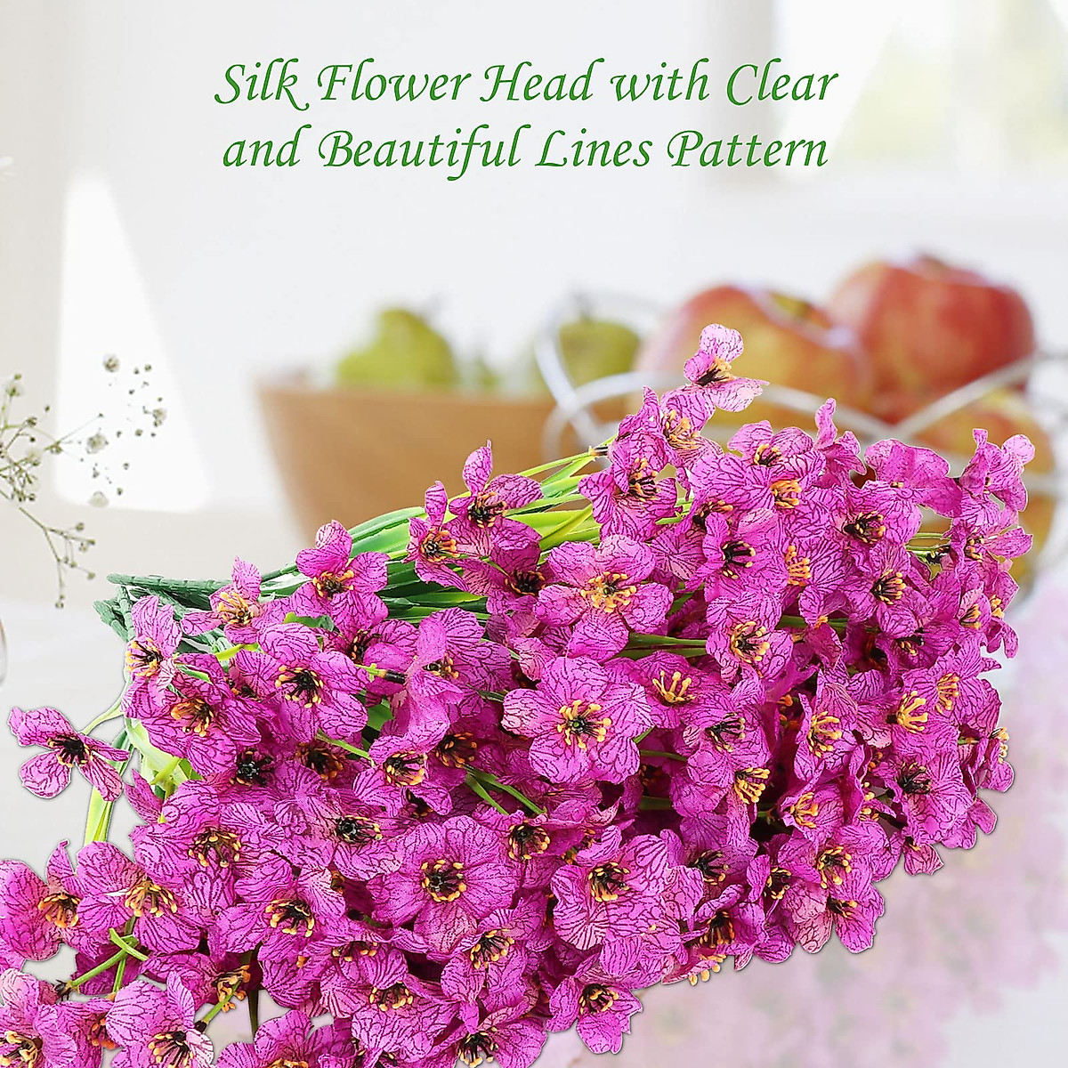 Avicill Artificial Flowers Outdoor 12 Bundles UV Resistant Fake Flowers for Outside No Fade Faux Plastic Greenery Shrubs Garden Porch Window Box Decorating, Purple