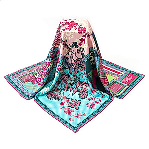 INAINI 100% Mulberry Silk Scarf Hand Rolled Women - Wild Rags Cowboy Scarves for Men - Western Scarf